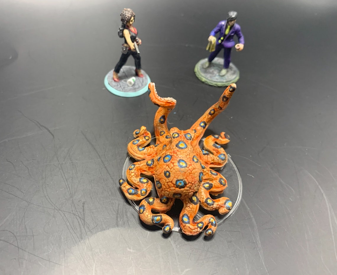 Octopus Miniature - D&D - TTRPG Blue Ring Octopus Mini - Etsy