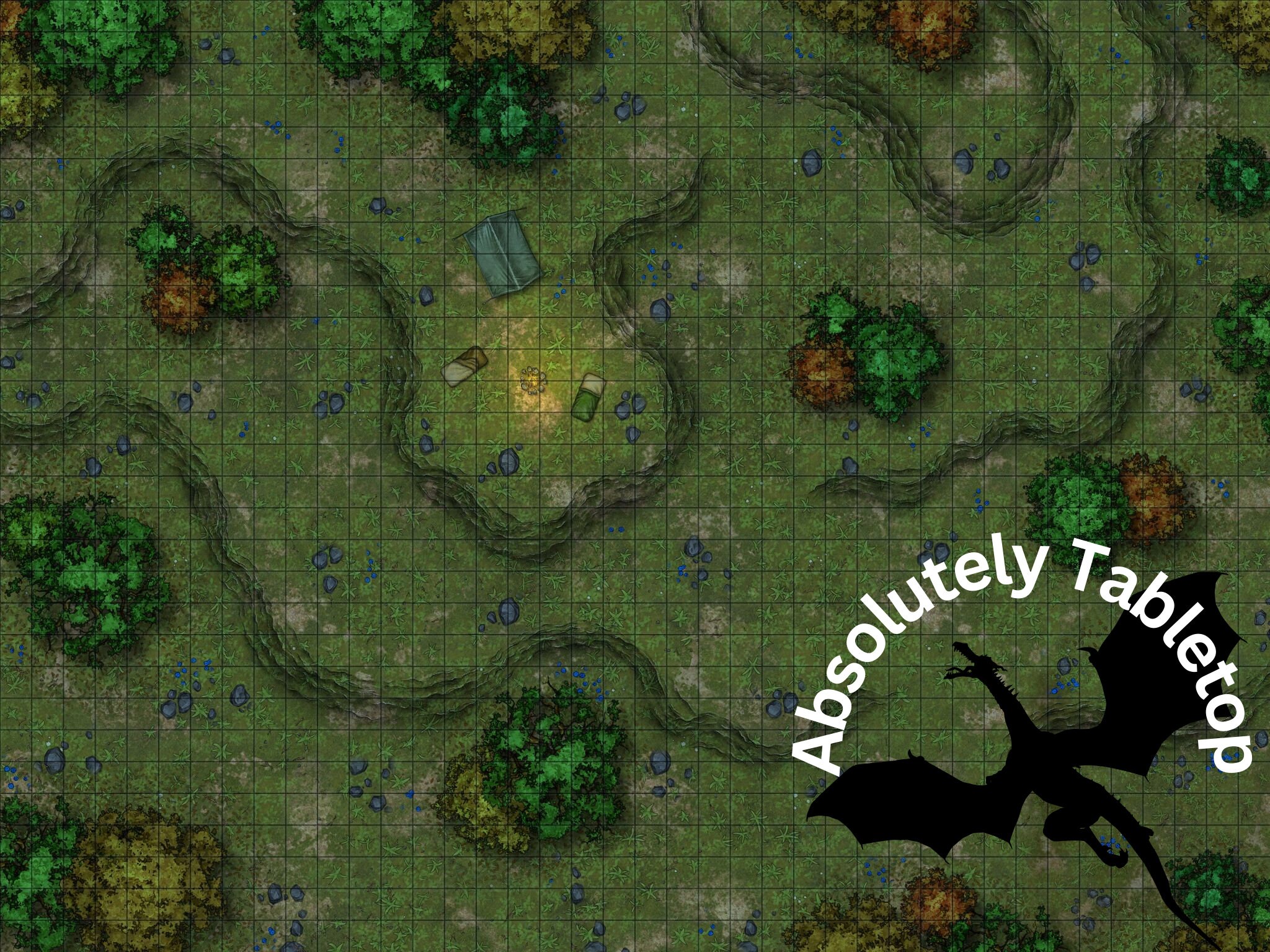 Hilly Terrain Wilderness Battle Map Set for Tabletop Gaming - Etsy