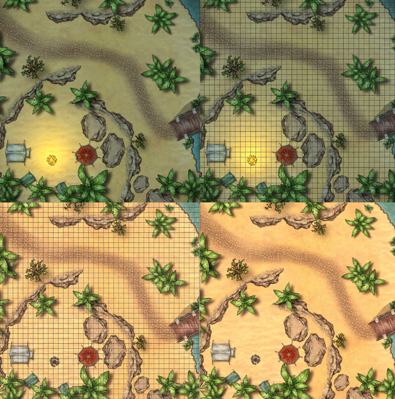 Digital Download Camp Battle Map Set (40 Maps, 10 Unique Designs With ...