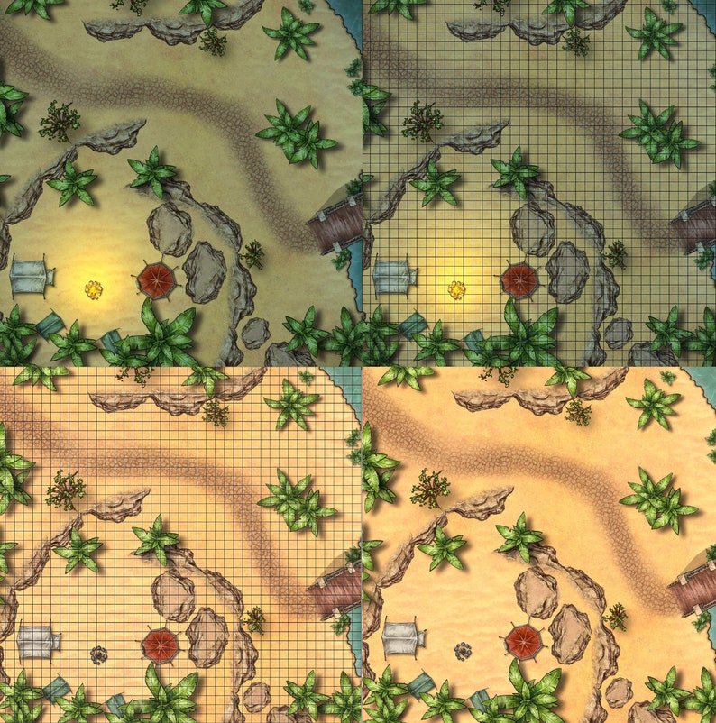 Digital Download Camp Battle Map Set (40 Maps, 10 Unique Designs With ...