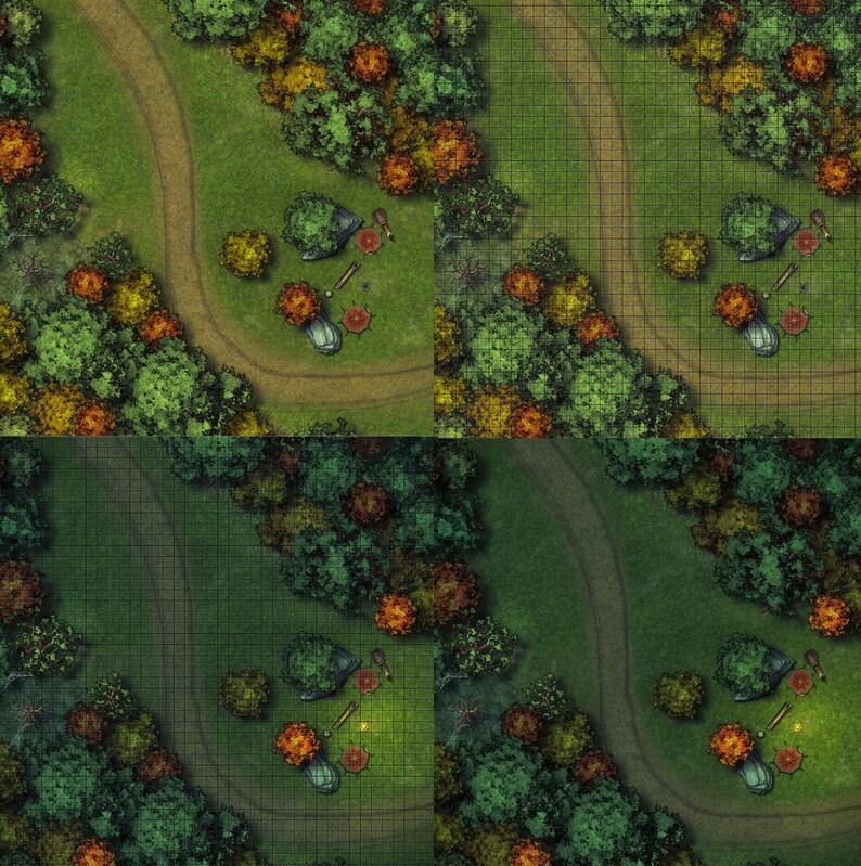 Digital Download Camp Battle Map Set (40 Maps, 10 Unique Designs With ...