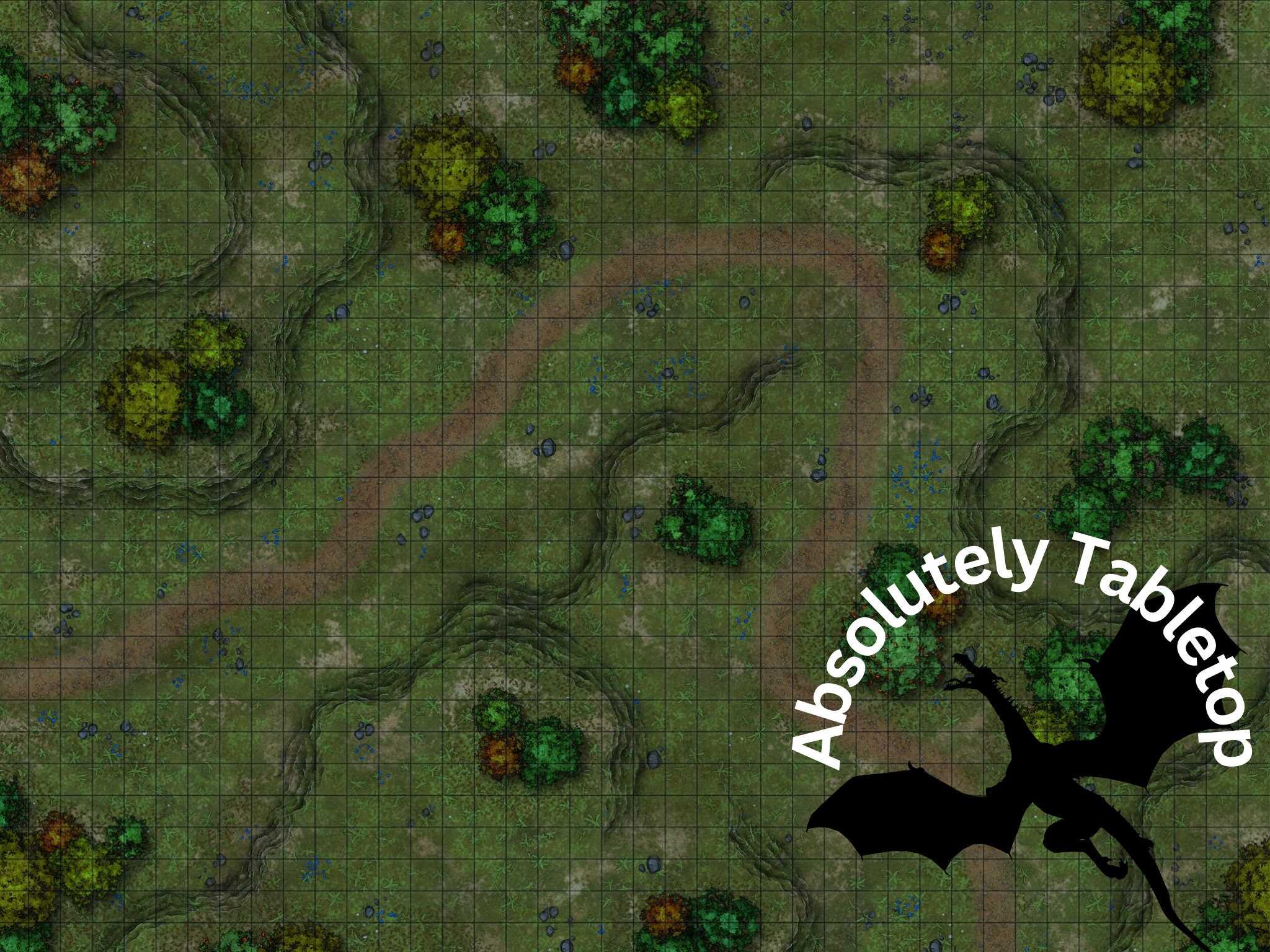 Hilly Terrain Wilderness Battle Map Set for Tabletop Gaming - Etsy