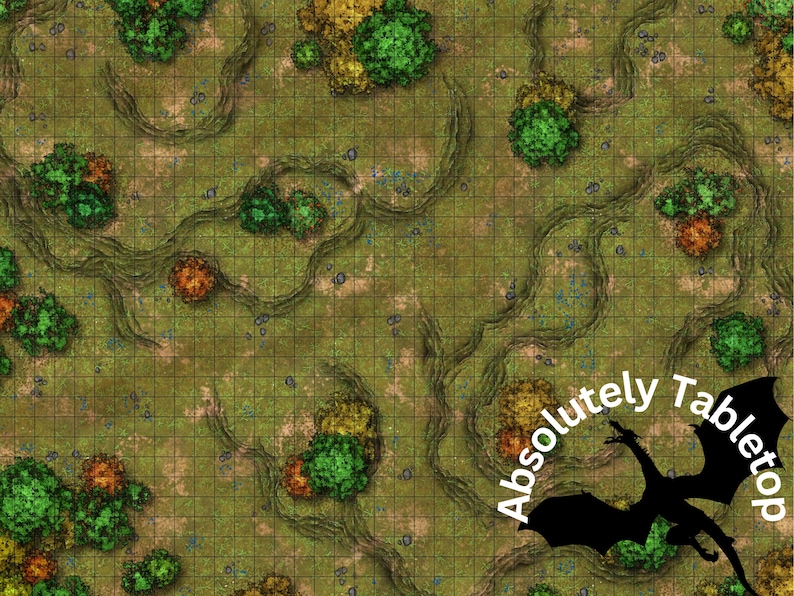 Hilly Terrain Wilderness Battle Map Set for Tabletop Gaming - Etsy