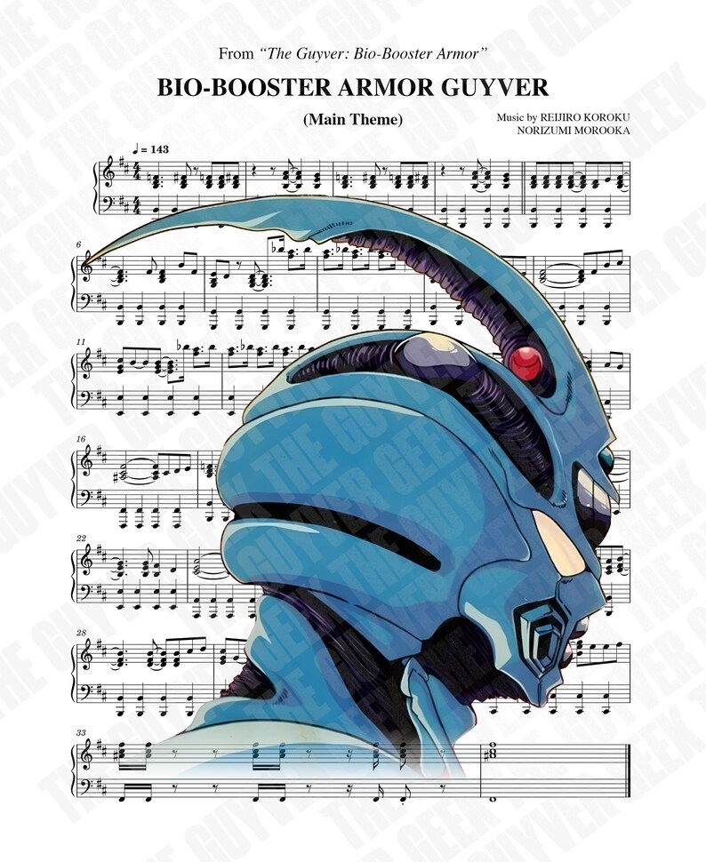 The Guyver: Bio-booster Armor - Sheet Music Art - Print A (main Theme ...