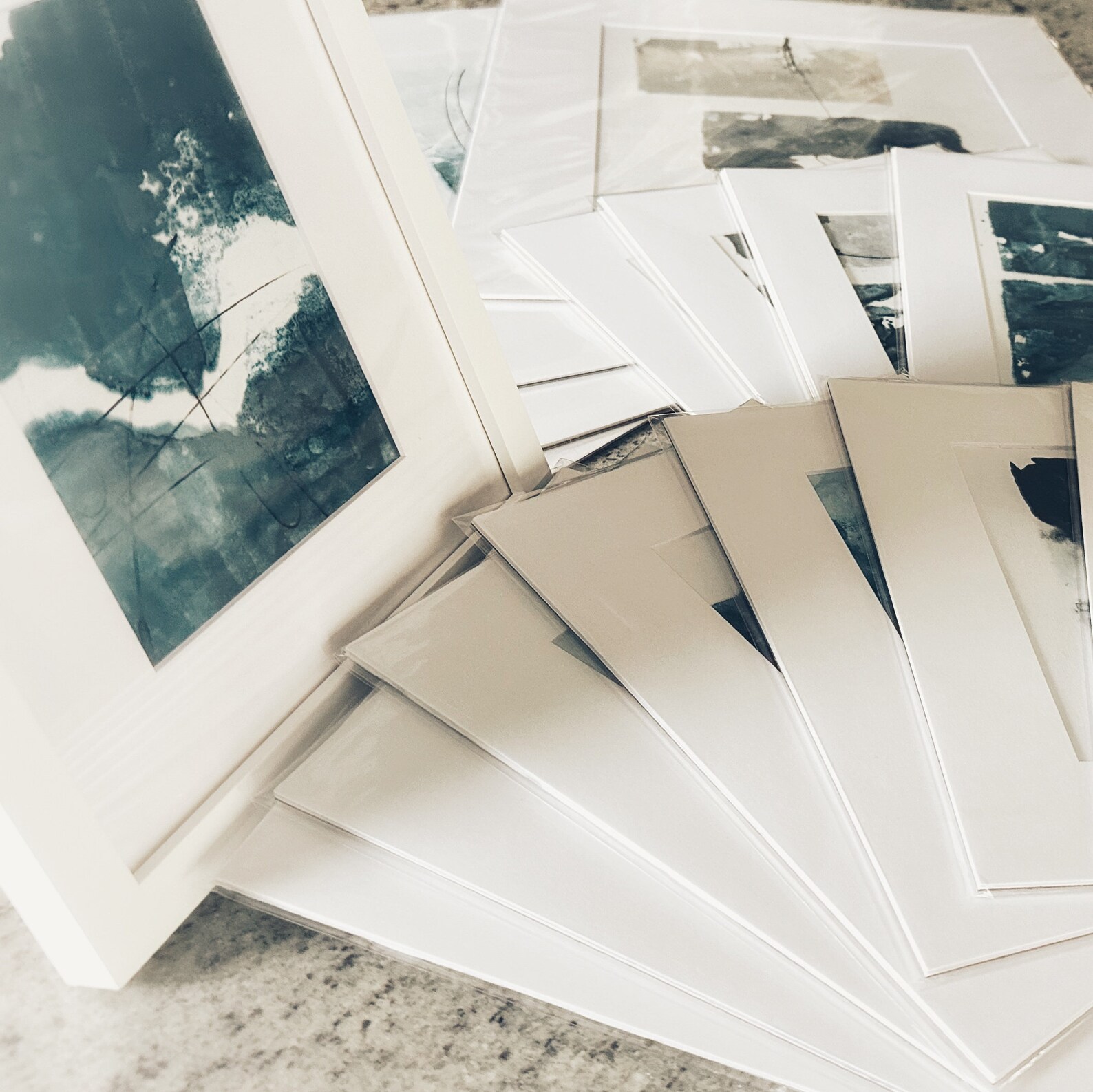 Original Encaustic Monotype Nautical IX Minimal Abstract Pigmented ...