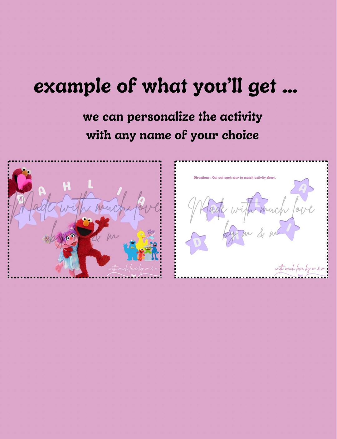 Abby & Elmo Name Activity Sheet - Etsy