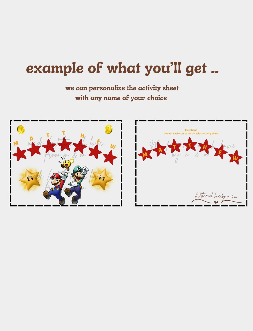 Super Mario Bros Name Activity Sheet - Etsy