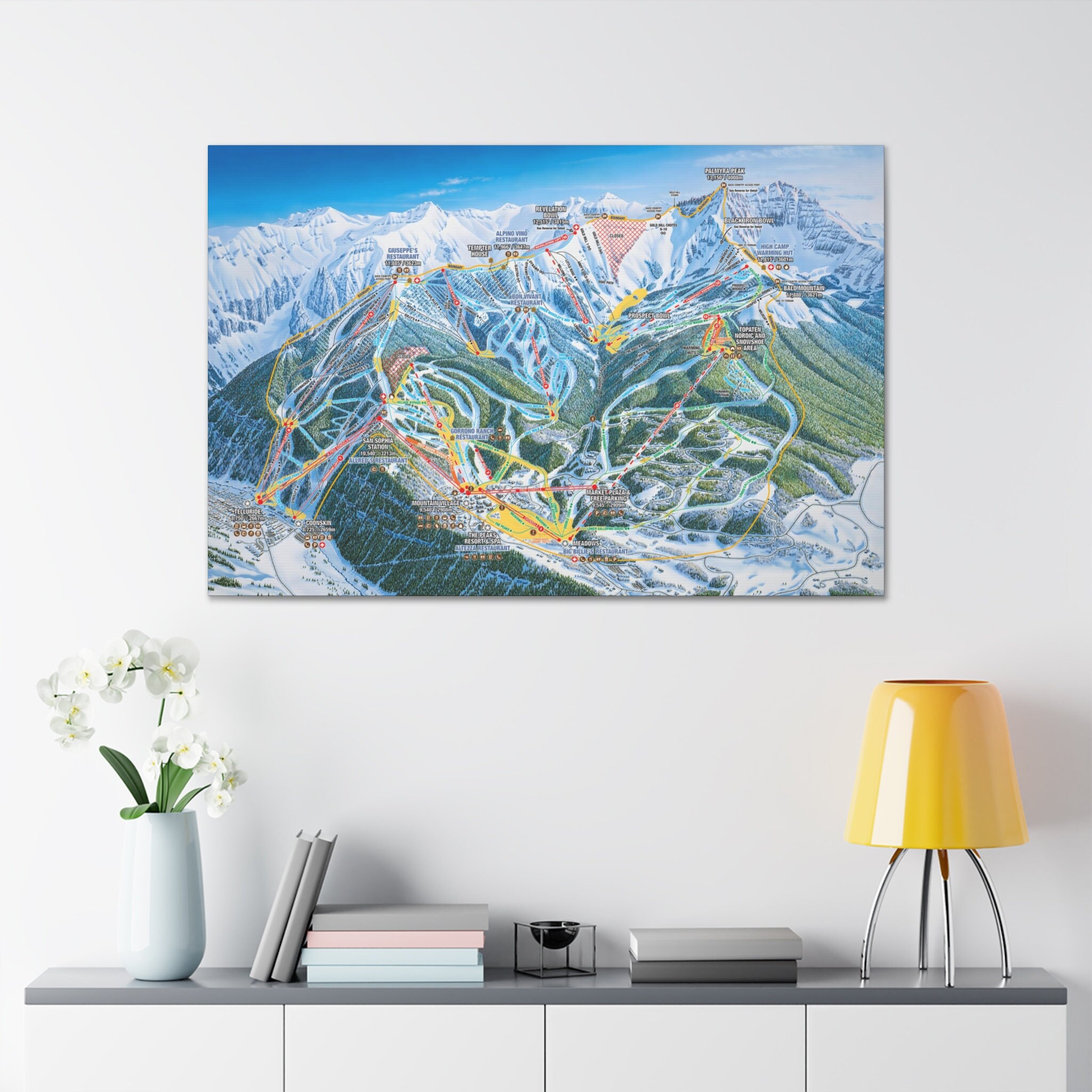 Telluride CO Trail Map Canvas Poster Colorado Ski Resort - Etsy