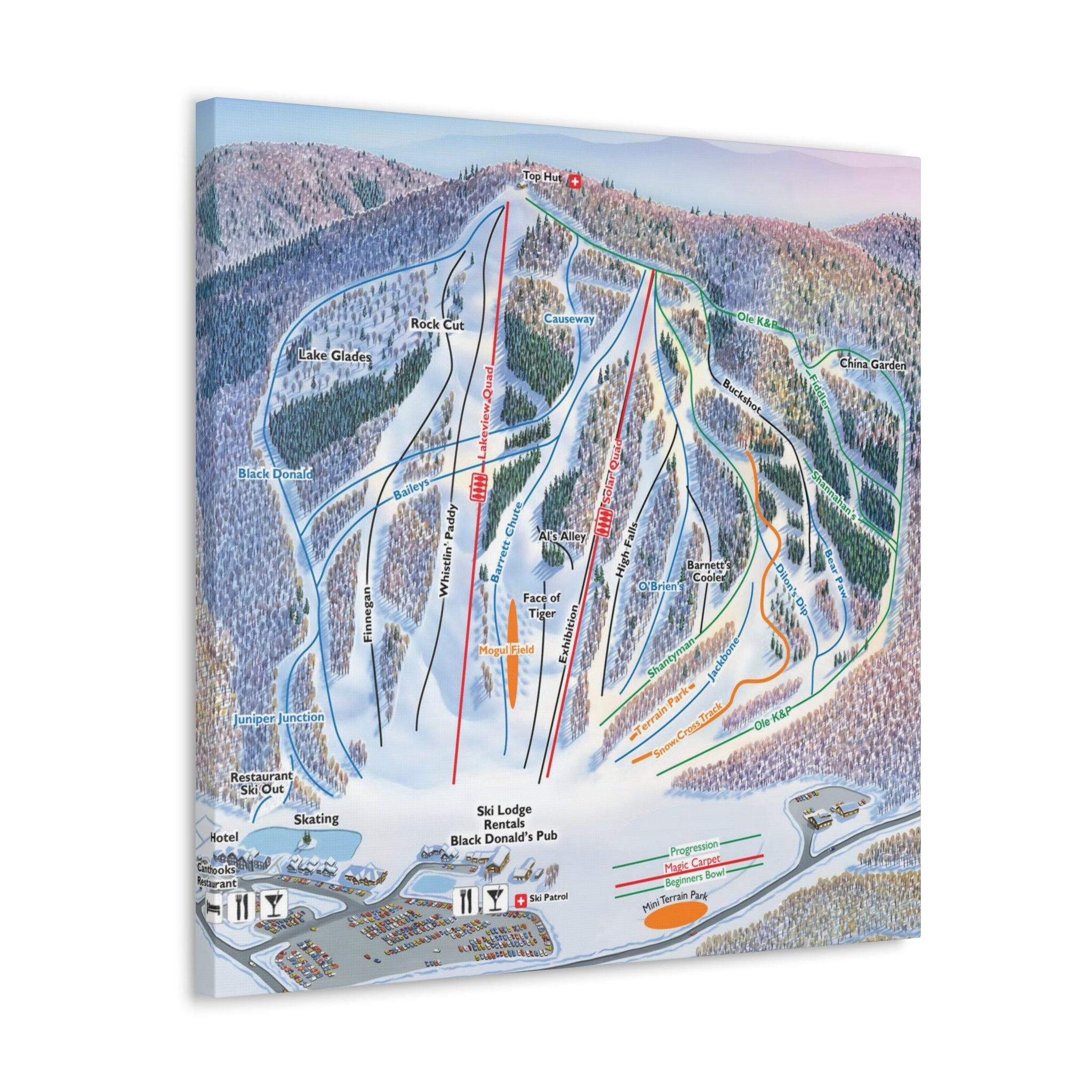 Calabogie Peaks Ontario Trail Map Canvas Poster Breck Canada - Etsy