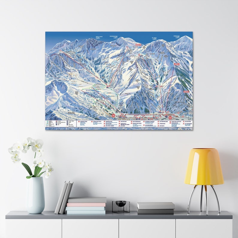 Alta UT Trail Map Canvas Poster Utah Ski Resort - Etsy
