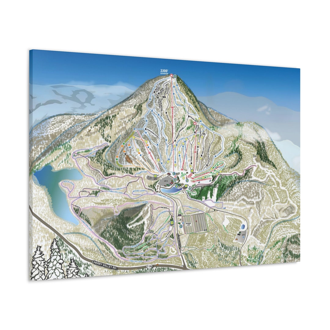 Gunstock NH Trail Map Canvas Poster New Hampshire Ski Resort - Etsy