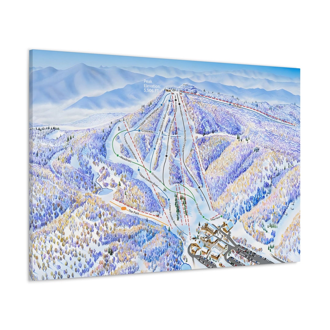 Affiche sur toile de carte des sentiers de Beech Mountain, Caroline du ...