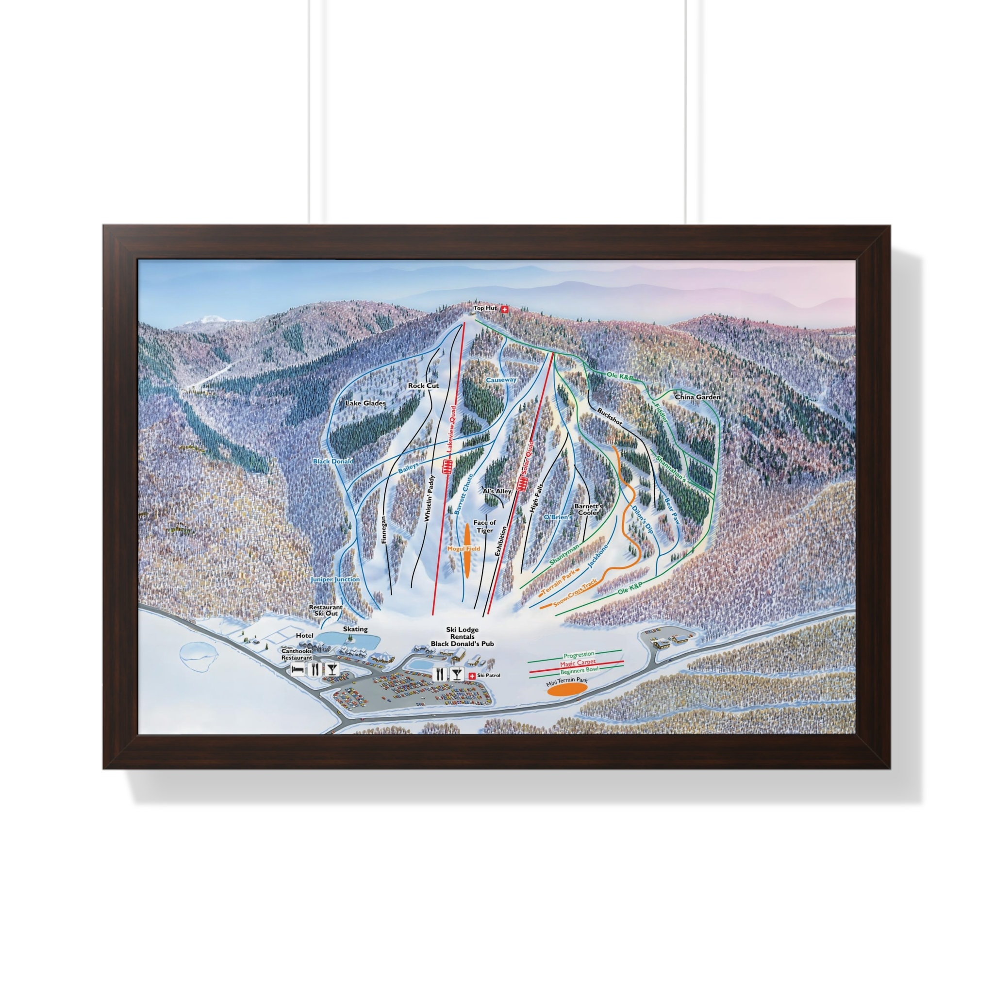 Calabogie Peaks Ontario Trail Map Framed Poster Canada Ski - Etsy