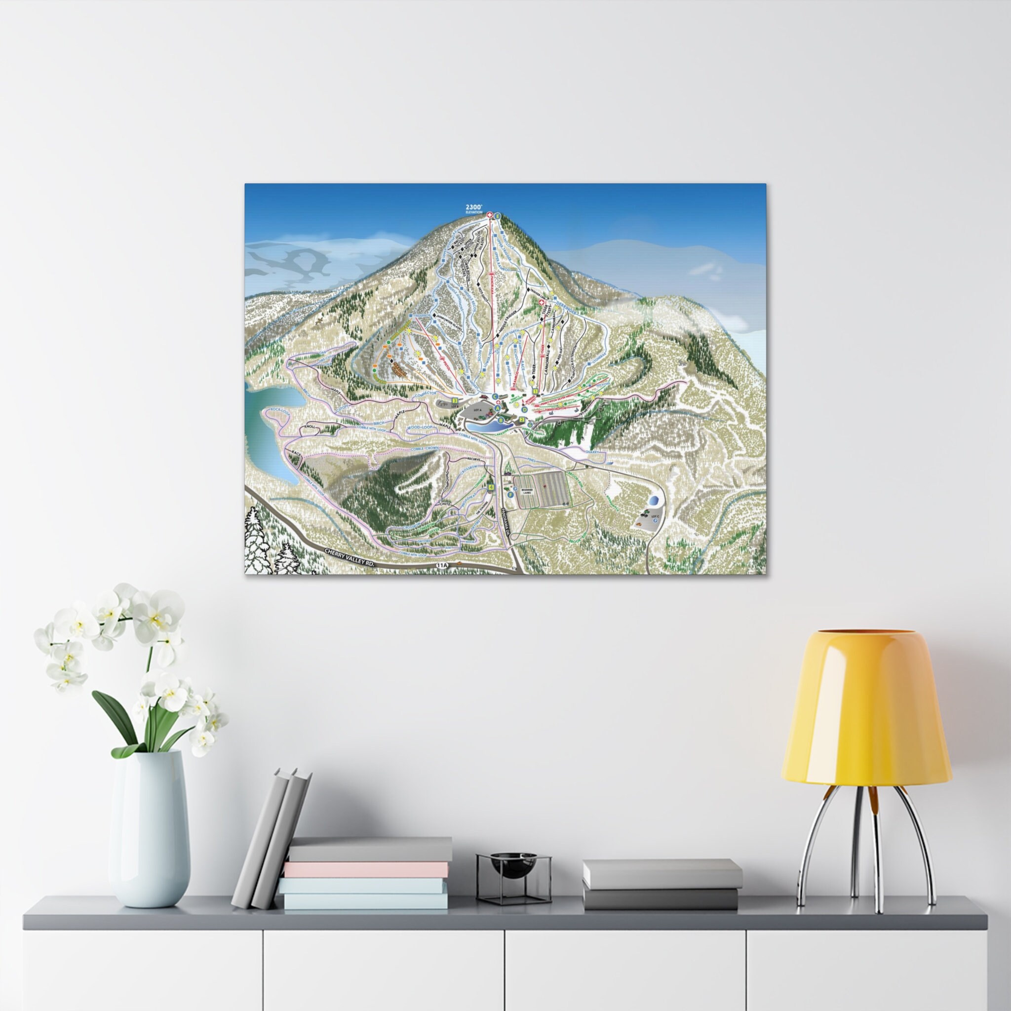 Gunstock NH Trail Map Canvas Poster New Hampshire Ski Resort - Etsy