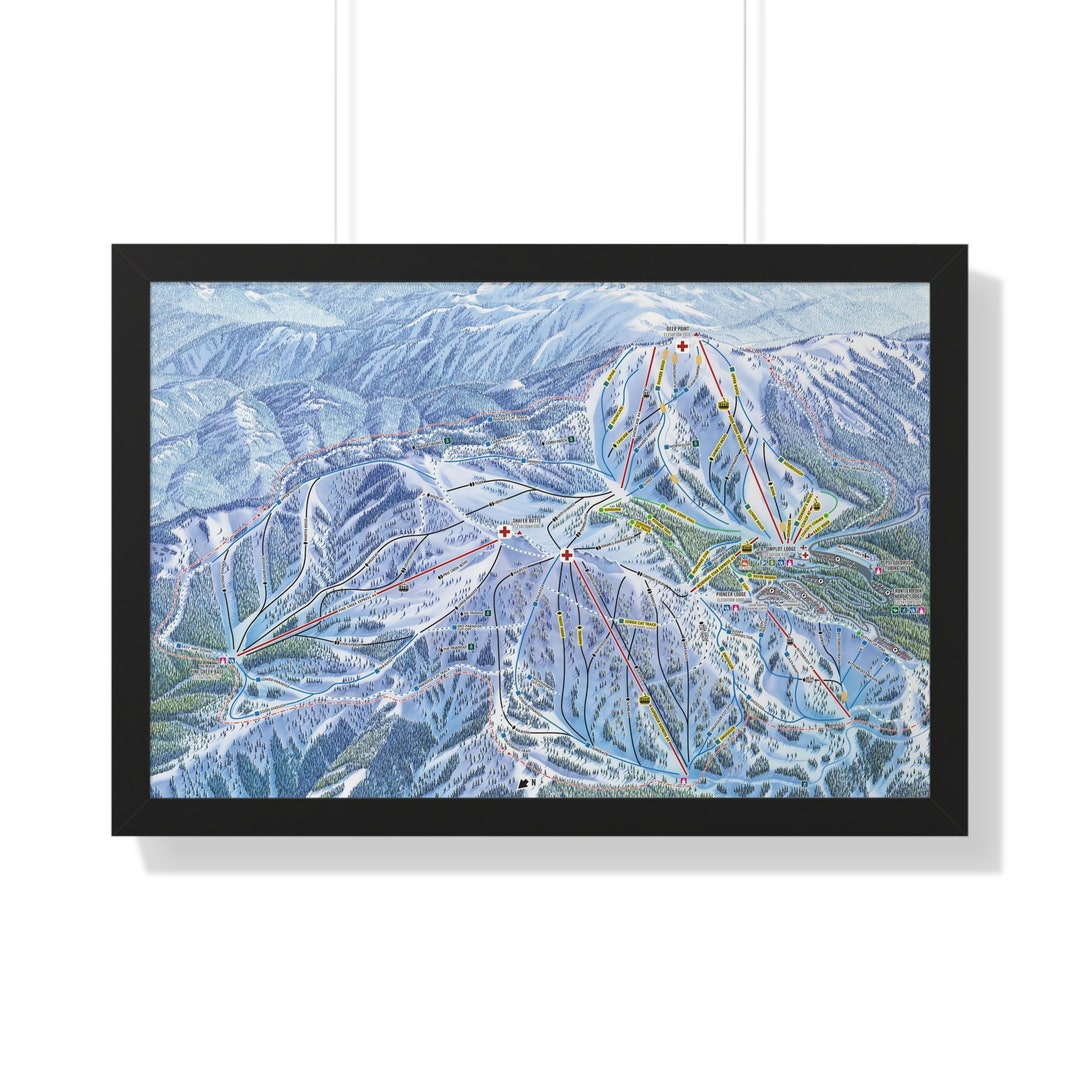 Bogus Basin ID Trail Map Framed Poster Idaho Ski Resort - Etsy