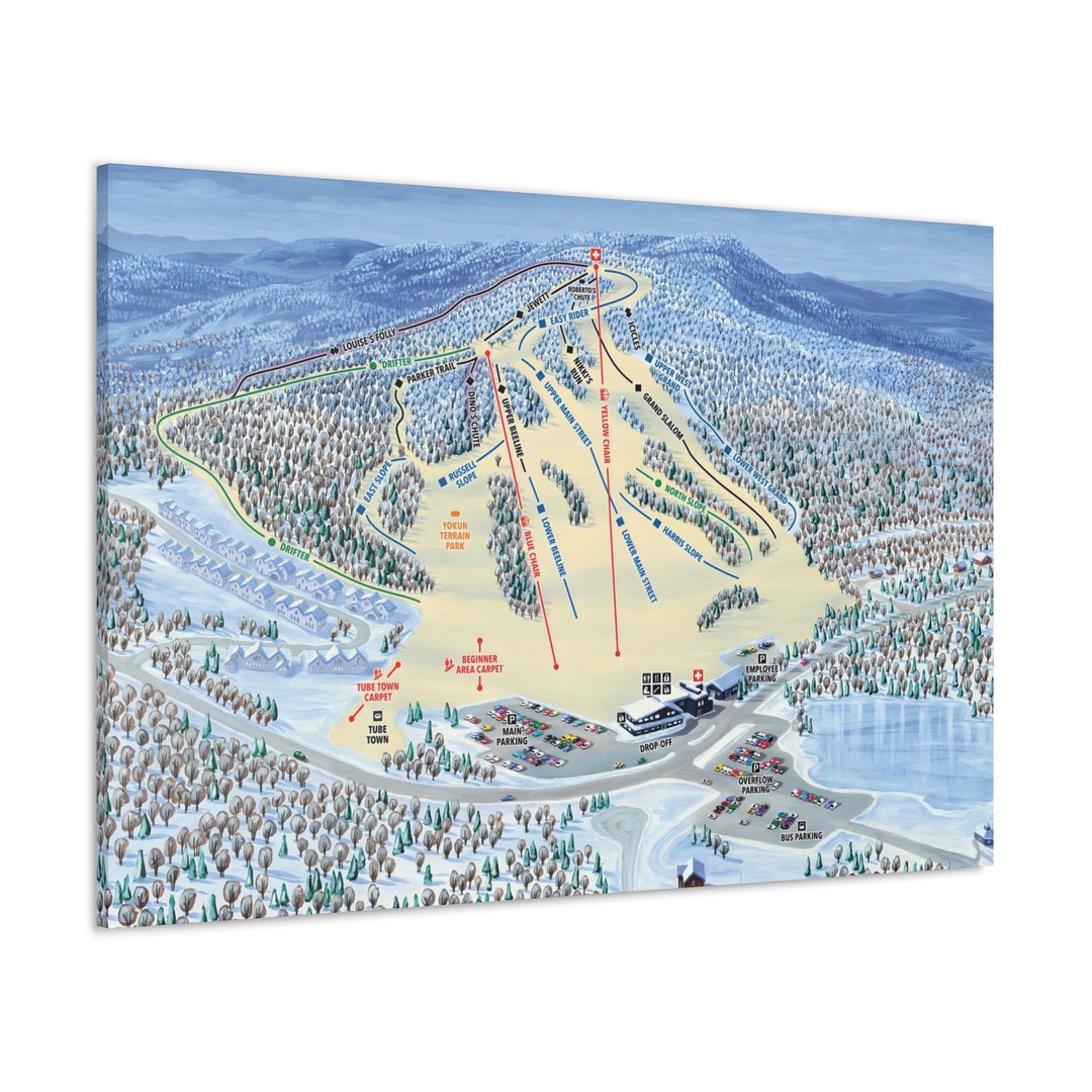 Bousquet MA Trail Map Canvas Poster Massachusetts Ski Resort - Etsy