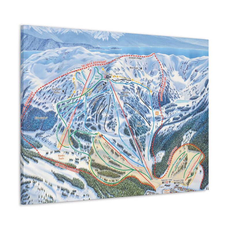 Eaglecrest AK Trail Map Canvas Poster Alaska Ski Resort - Etsy