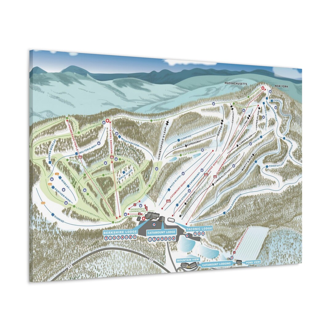 Catamount NY Trail Map Canvas Poster New York Ski Resort - Etsy