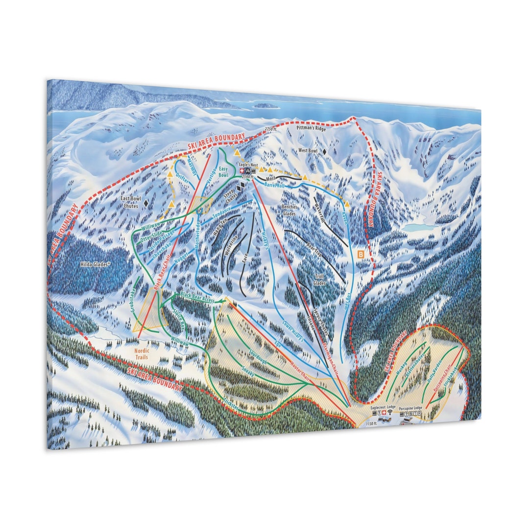 Eaglecrest AK Trail Map Canvas Poster Alaska Ski Resort - Etsy