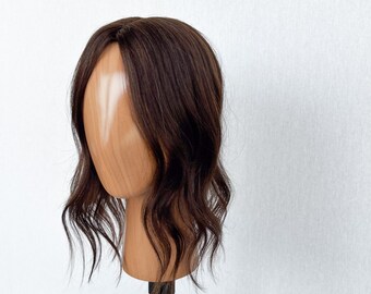 Tillstyle Remy Hair Topper for Women Mono Base Dark Brown Dull Blonde ...