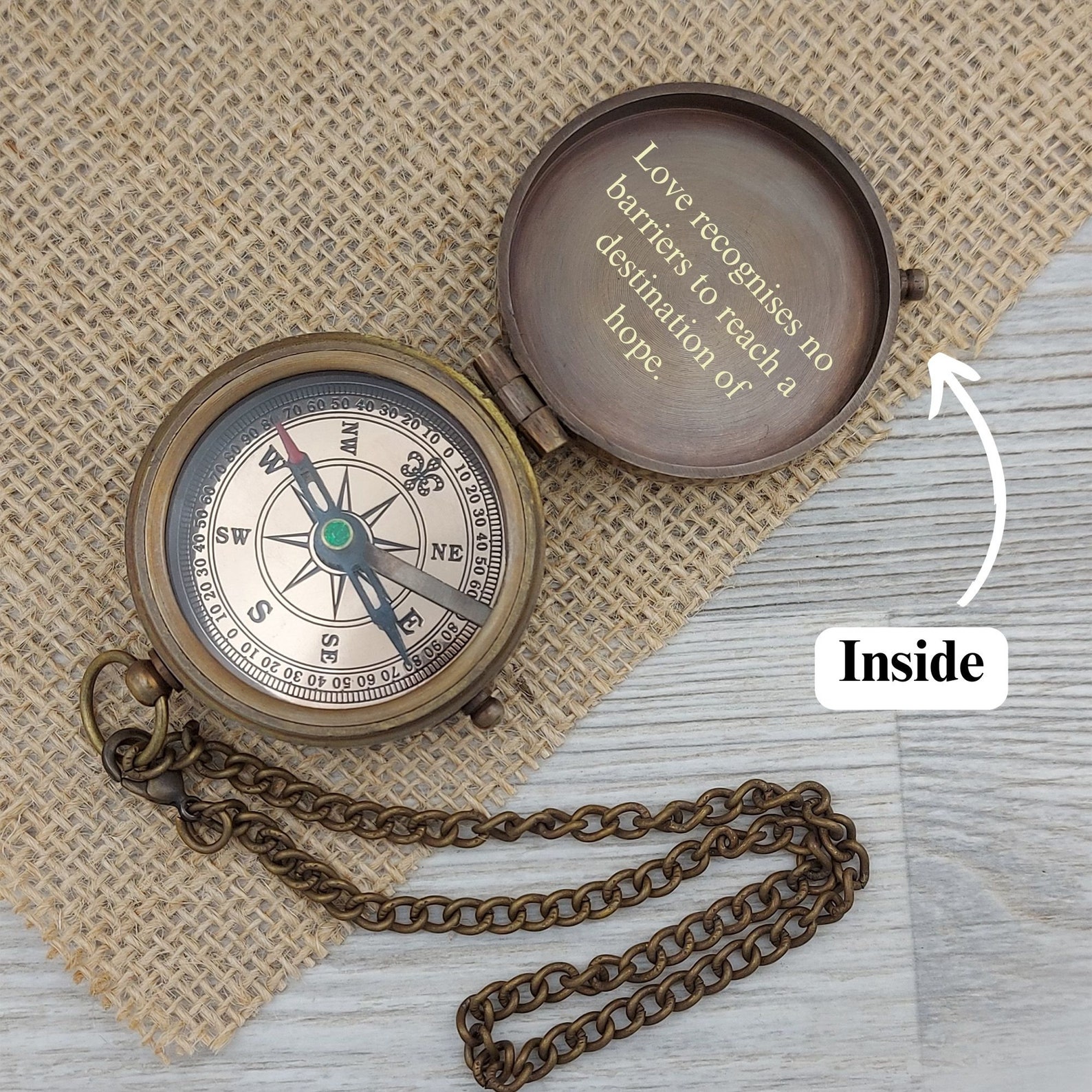 Personalized Brass Compass Anniversary Gift for Boyfriend - Etsy