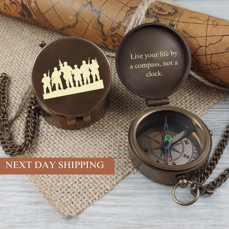 Compass With Special Engraved Greeting for Men/him, Husband Gifts From ...