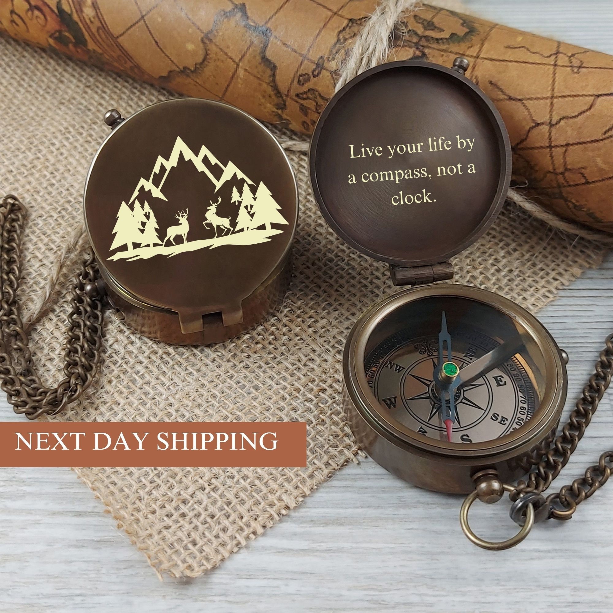 Your Actual Handwriting Engraved Compass, Personalized Compass, Wedding ...