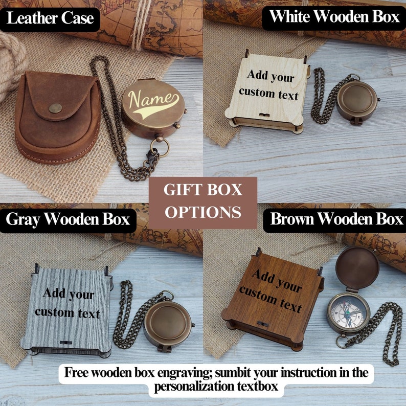 Personalized Brass Compass Anniversary Gift for Boyfriend, Anniversary ...