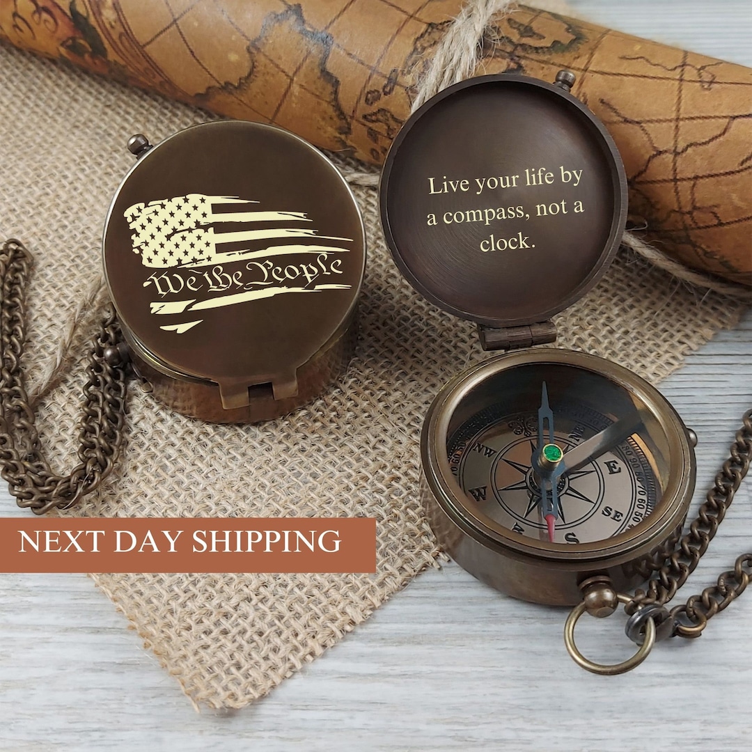 Buy Compass With Special Engraved Greeting for Men/him, Husband Gifts ...