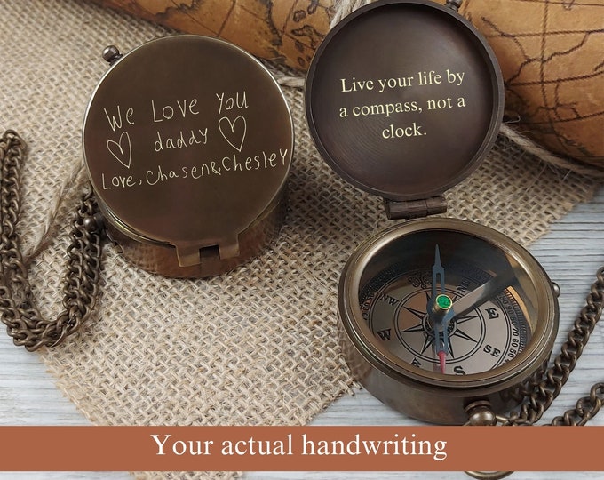 Personalized Brass Compass Anniversary Gifts for Men Brass Compass ...