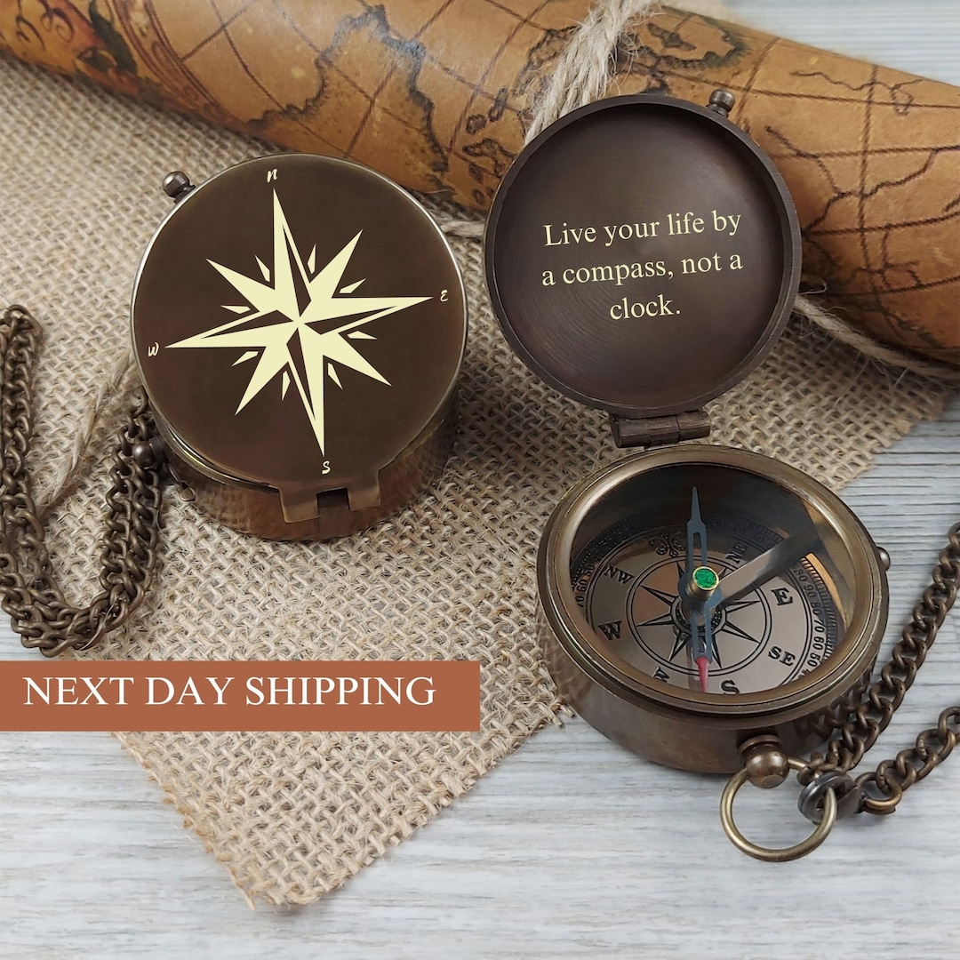 Personalized Nautical Compass, Anniversary Gift for Boyfriend, Gift for ...