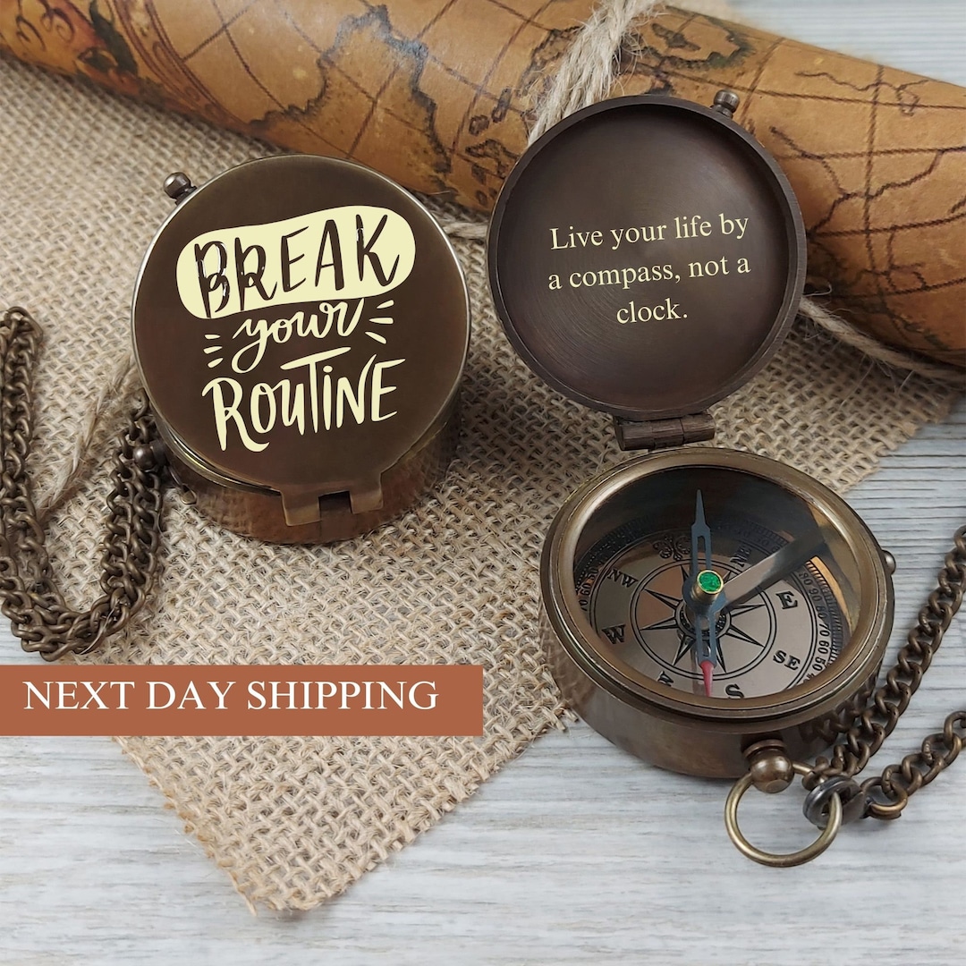 Not All Who Wander Are Lost, Personalized Compass, Custom Engraved ...