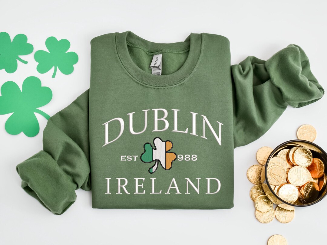 Customisable Ireland City/county Embroidered Sweatshirt, Custom Ireland ...