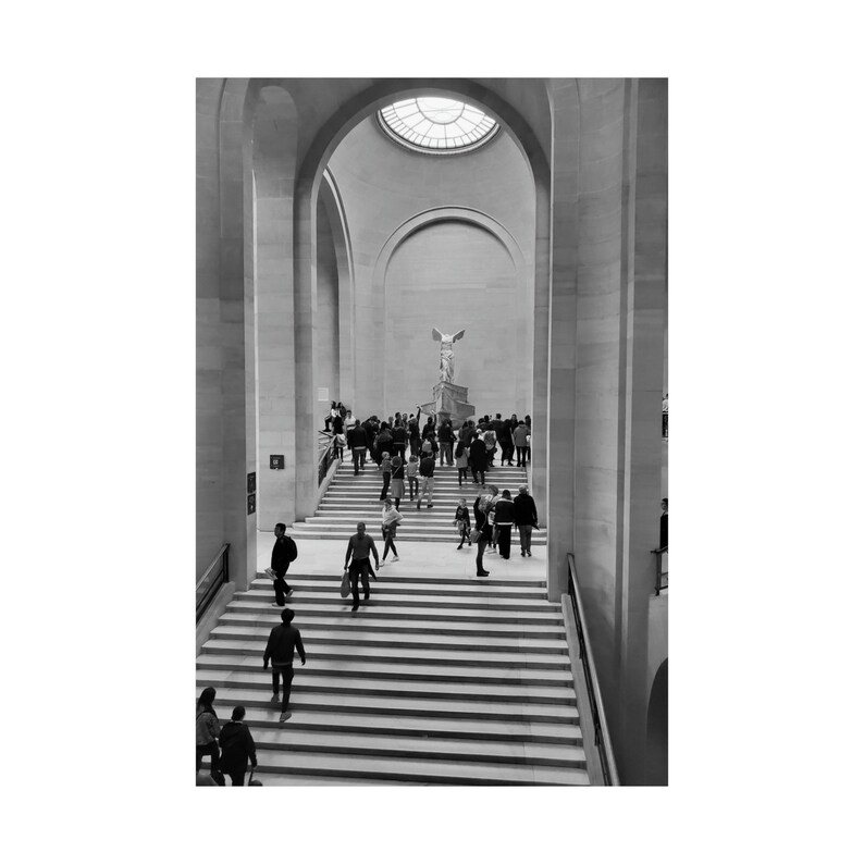 Nike Statue at the Louvre - Black and White Vertical Poster - Etsy