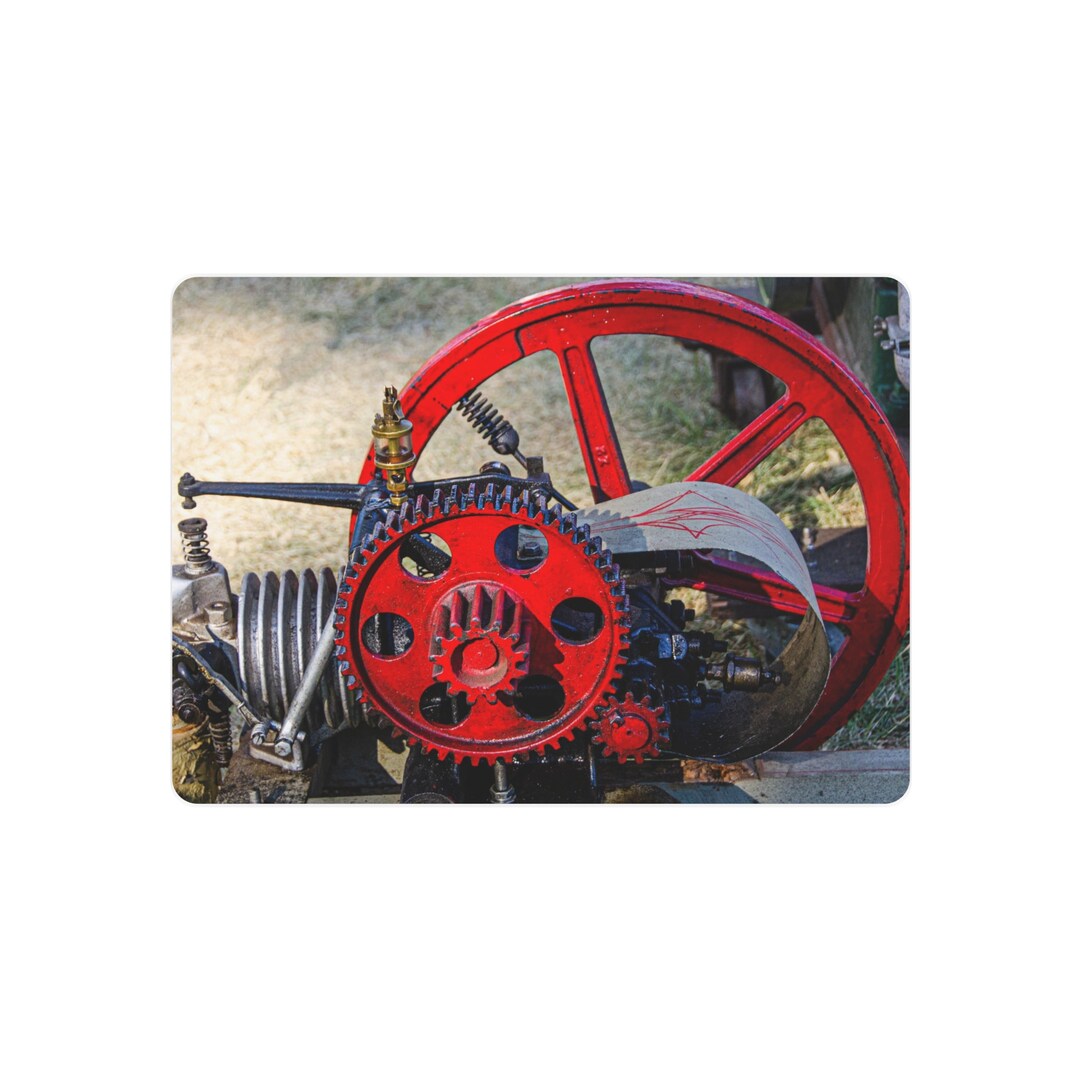 Metal Art Piece - Red Cog Wheels of a Vintage Tractor - Etsy