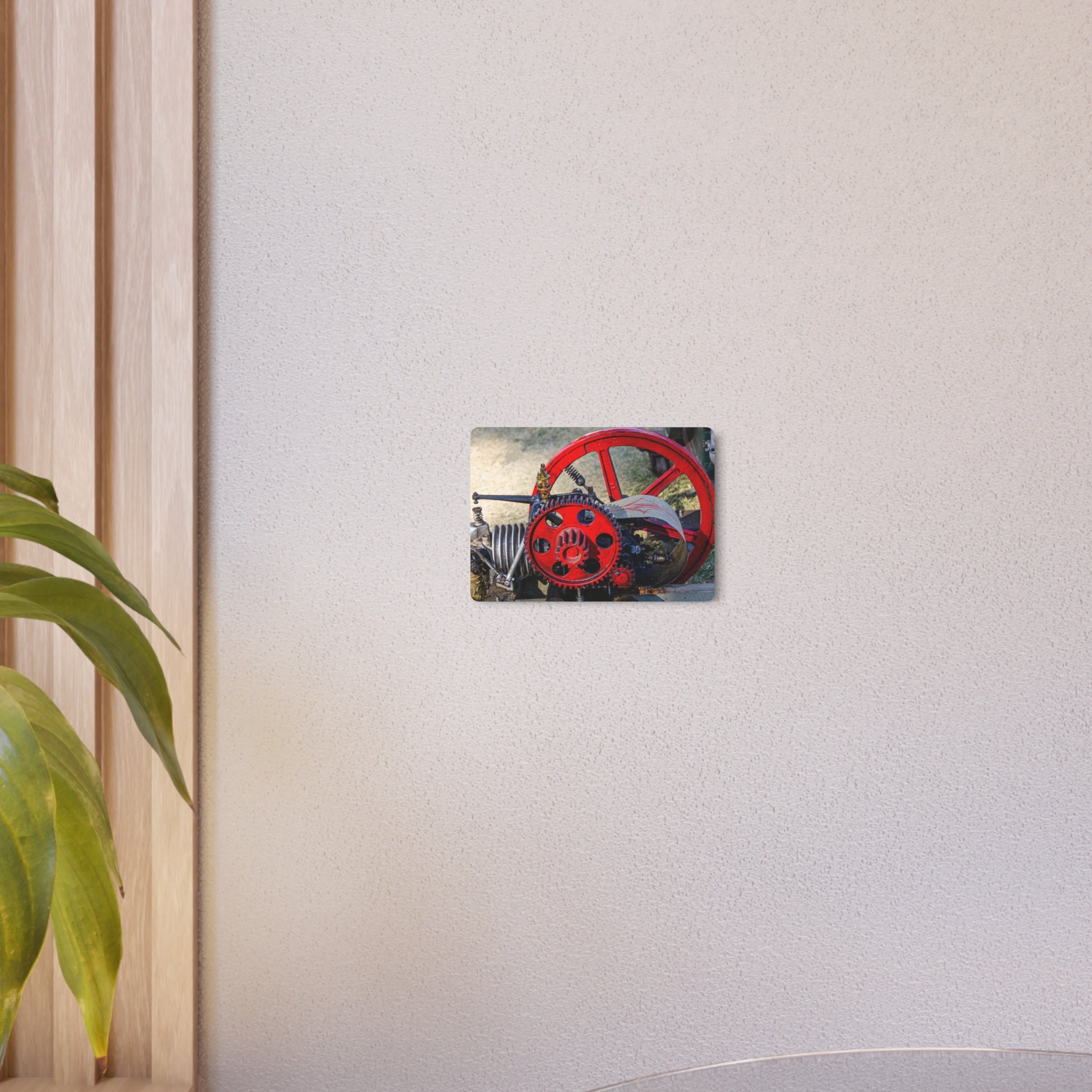Metal Art Piece - Red Cog Wheels of a Vintage Tractor - Etsy
