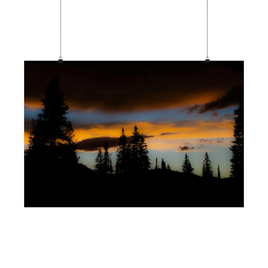 Horizontal Poster Sunset Over Trinity Mountain - Etsy