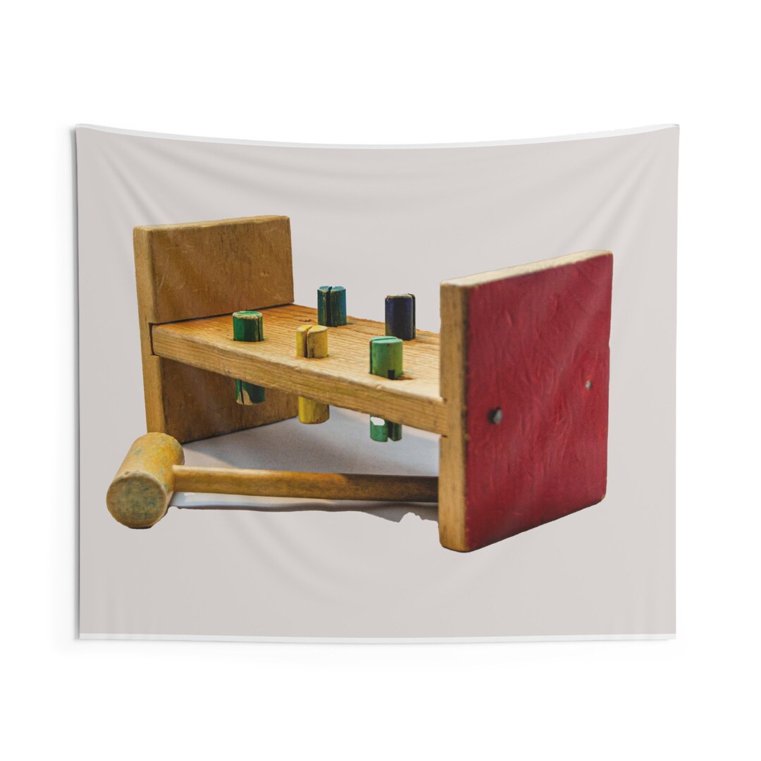 Wall Tapestries - Mid-century Cobbler Bench With Wooden Mallet - Etsy