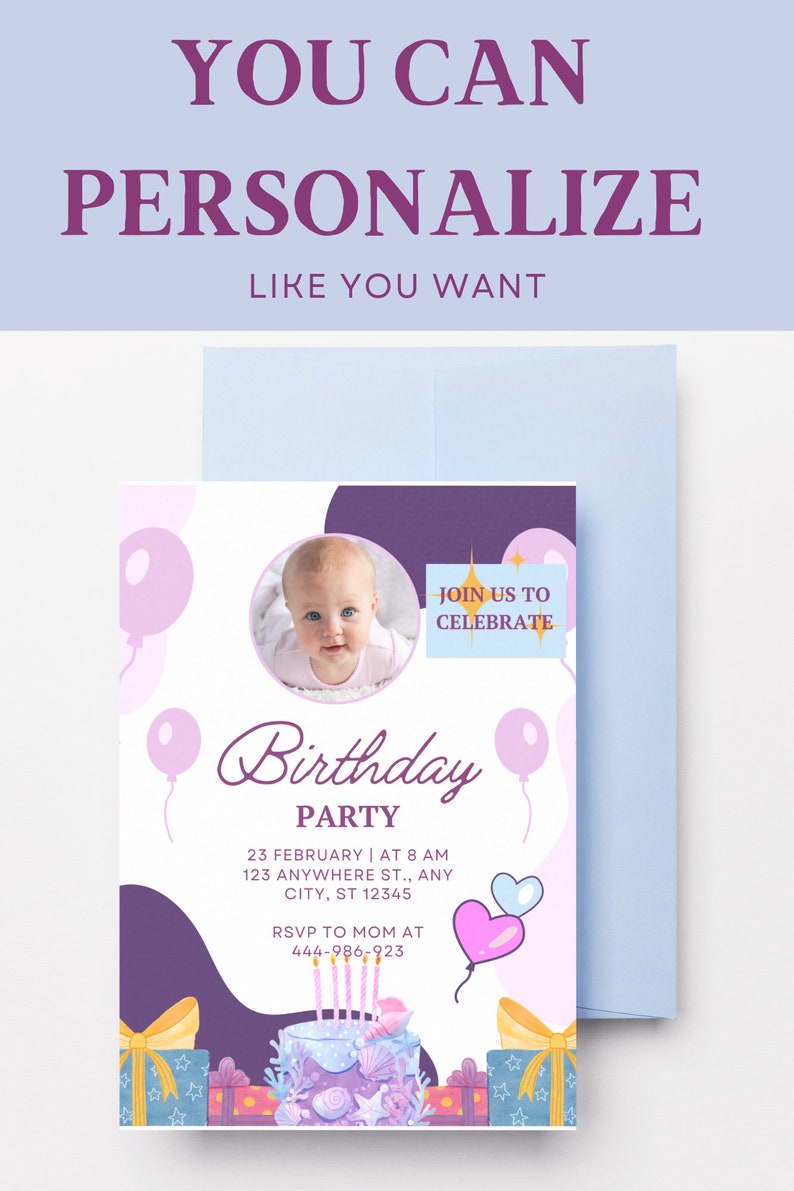 Customizable Birthday Invitation Card, Best Birthday Invitation of the ...