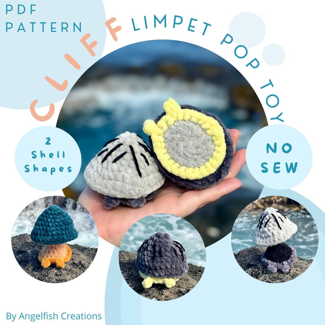 Cliff Limpet Pop Toy Crochet Pattern: No-sew Amigurumi (PDF Pattern) - Etsy