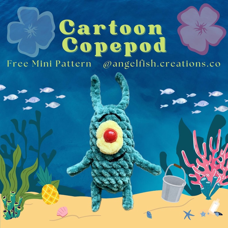 Cartoon Copepod Plankton Crochet Pattern: No-sew Amigurumi (PDF Pattern ...