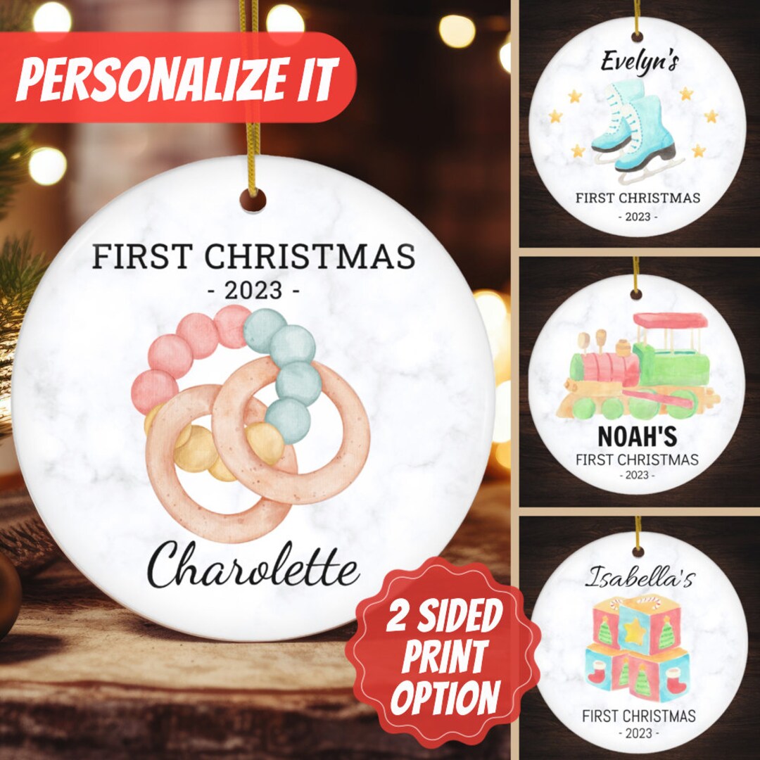 Custom First Christmas Ornament Baby Gift Personalized Ornament 1st ...