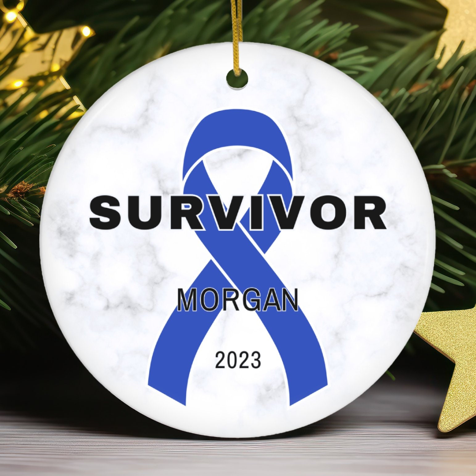 Custom Ornament Colon Colorectal Cancer Gift Cancer Fighter ...