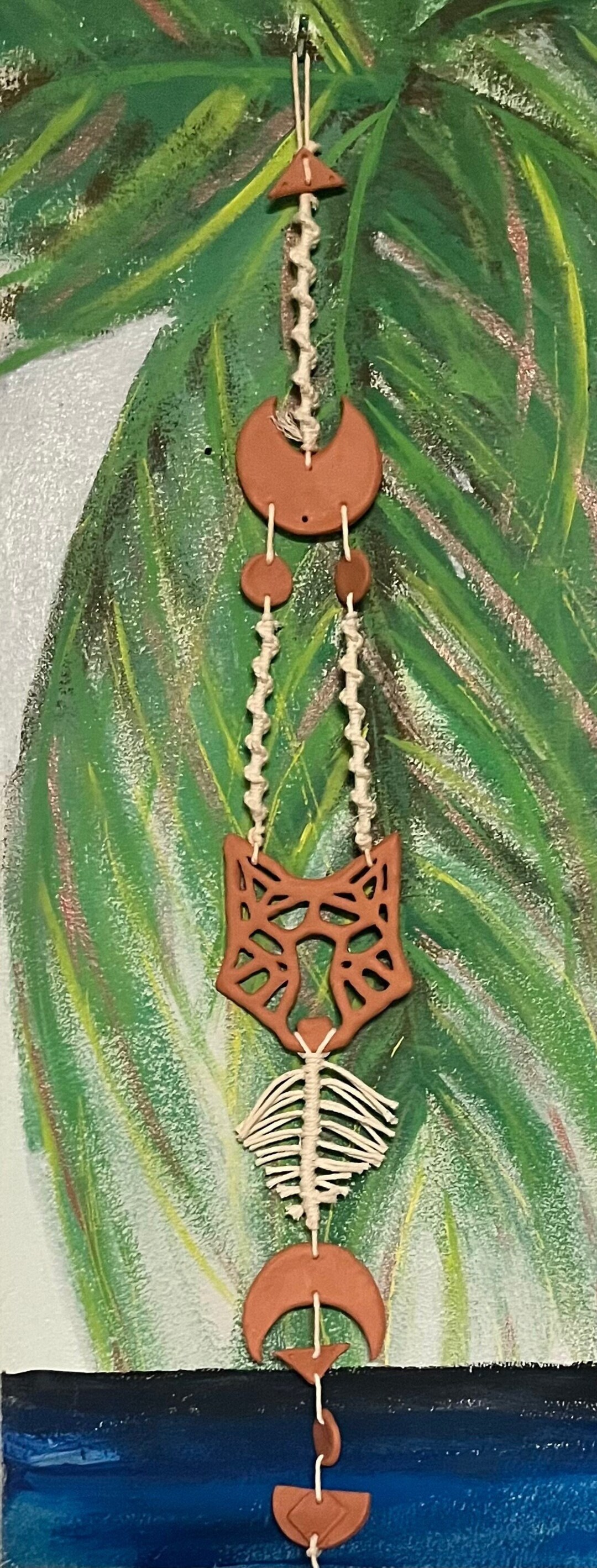 Boho Clay Macrame Sculpture - Etsy