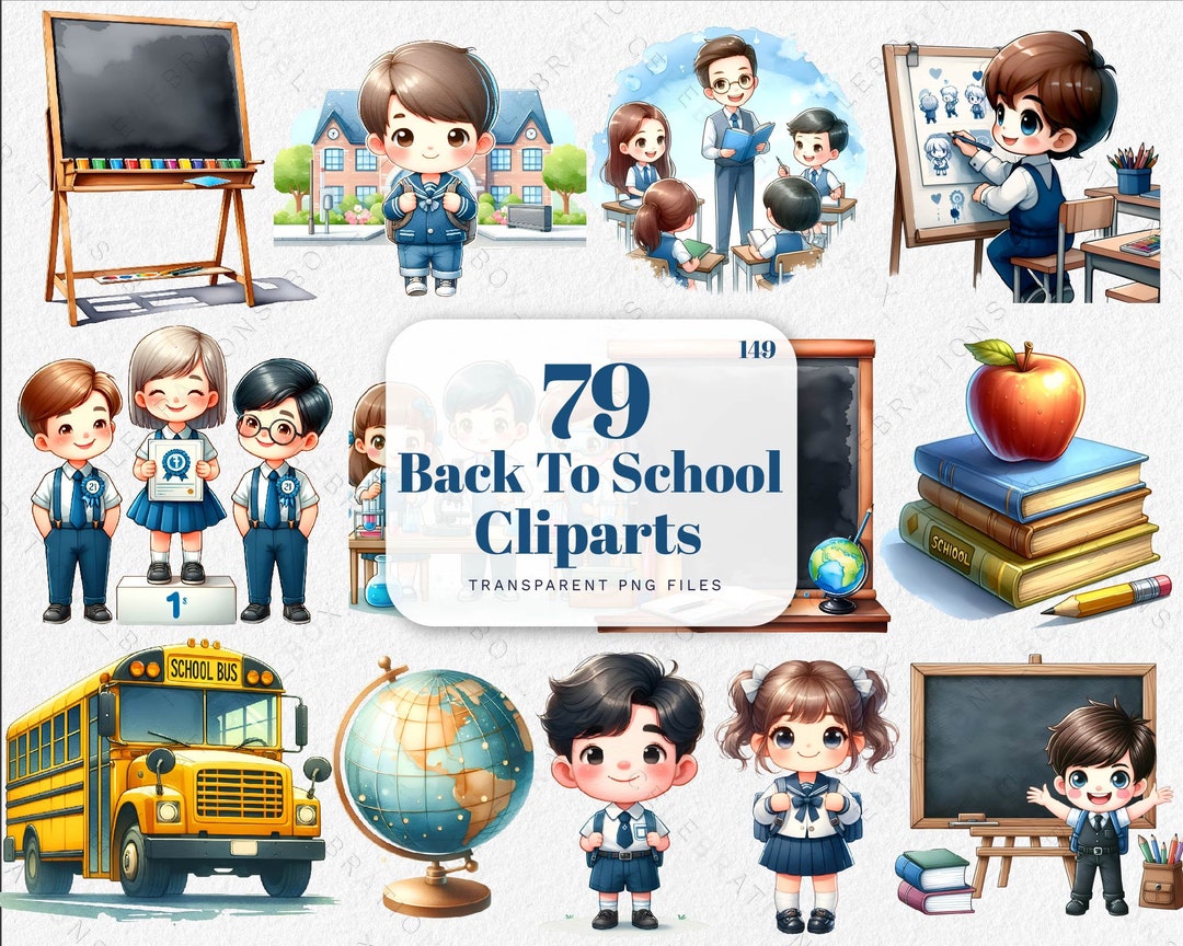 Back to School PNG, Kid Education, Students Clipart, Elementary School ...
