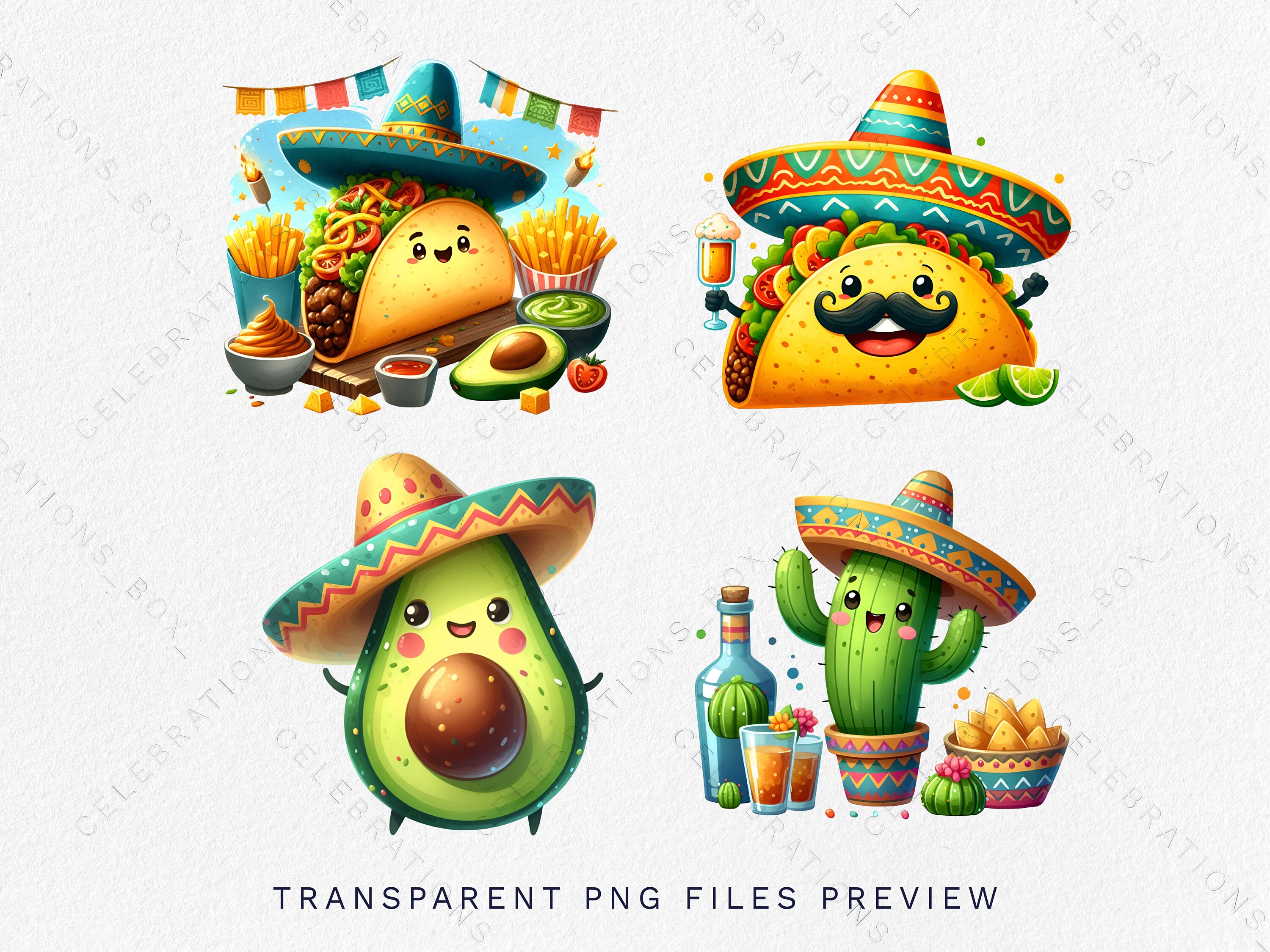Happy Cinco De Mayo Clipart Mexican Fiesta Party Decor Graphic Mexican ...