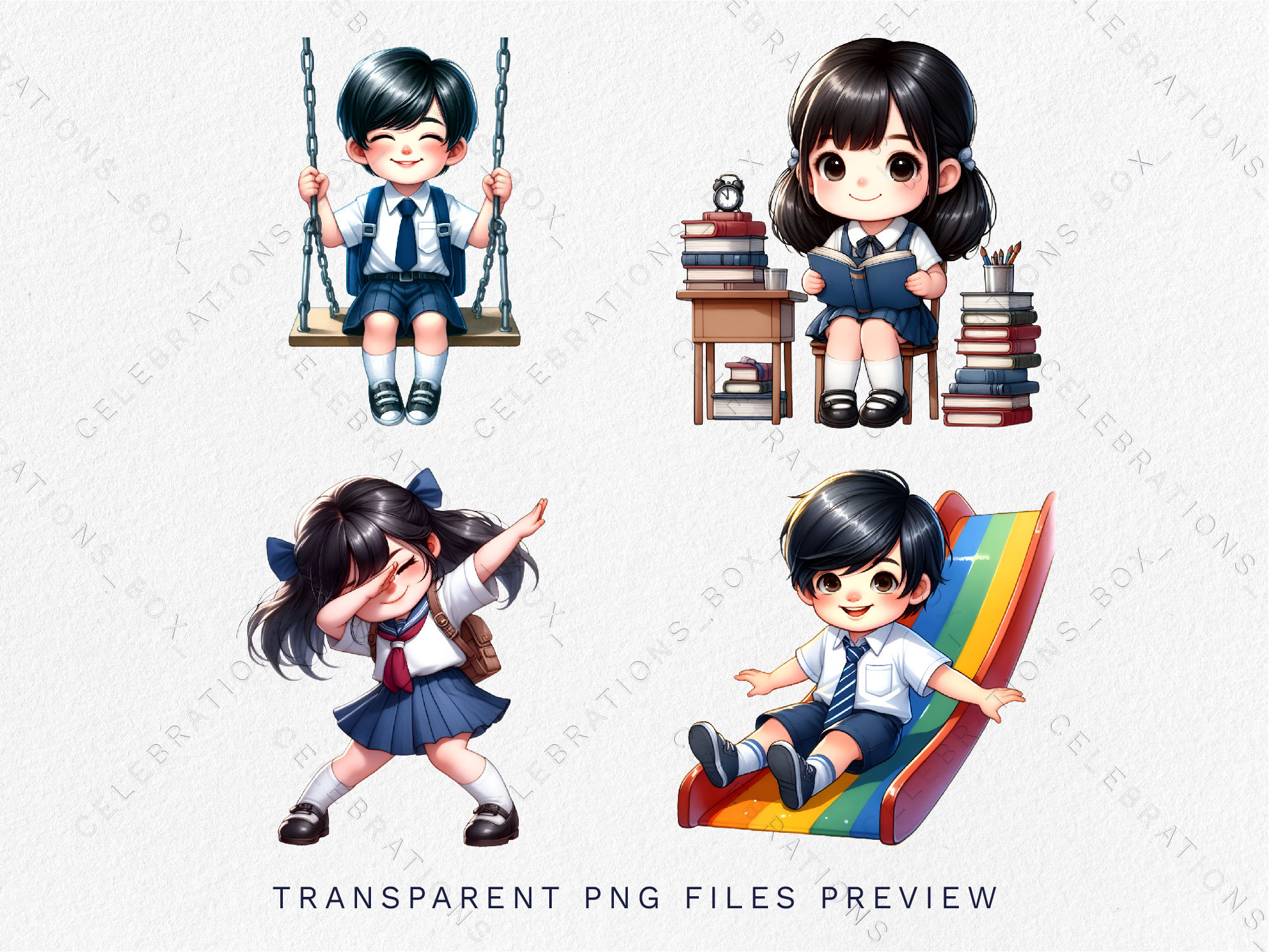 Back to School PNG, Cute School Children Clipart, Elementary School ...