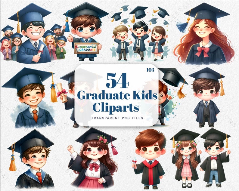 Graduating Students Clipart, Graduation Cap PNG, Educational Clipart ...
