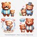 Happy Fathers Day Clipart Bundle, Watercolor Cute Bear Daddy and Me ...