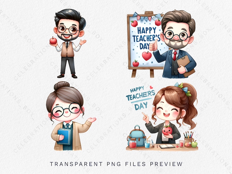 Happy Teacher Day Clipart, Back to School PNG, Teacher's Day ...